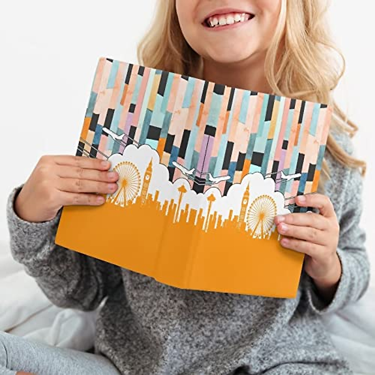 BYCHECAR Aircraft Book Cover for Hardcover,Moon Butterfly Book Sleeve Protector Suitable for Most 9-11 Inch Books Elegant Book Covers for Paperback Stretchable Book Pouch