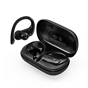 Audiovance SP301 True Wireless Earbuds Bluetooth 5.2 Earphones, Over Ear Headphones with Mic and Earhooks for Women Men Workout Running Sports Gym, 24H Battery Waterproof Ear Buds for iPhone Android.
