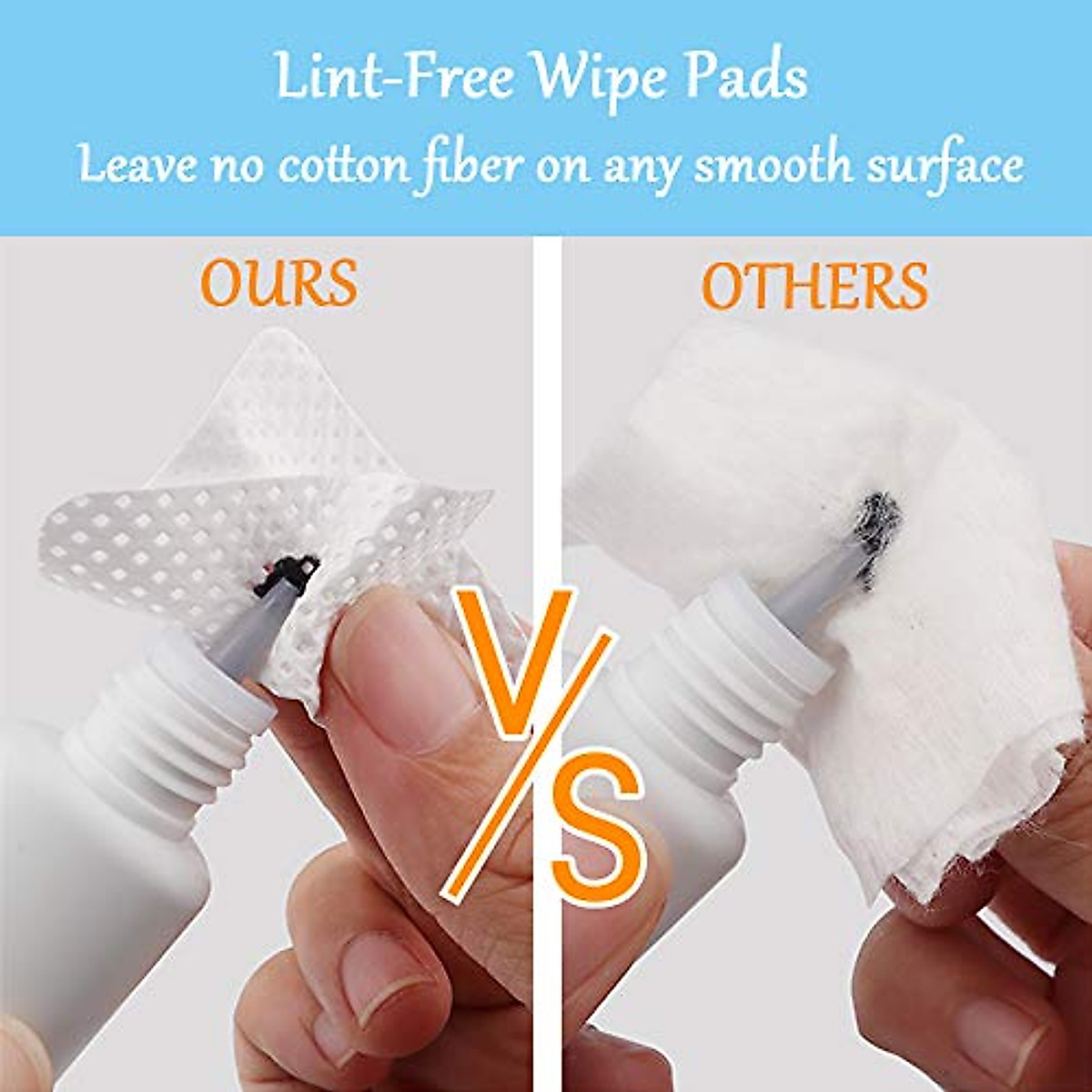 400 PCS Lash Extension Glue Wipes EBANKU Lint Free Glue Cleaning Cotton Pads for Eyelash Extensions Non Woven Nail Polish Remover Wipe Supplies - White