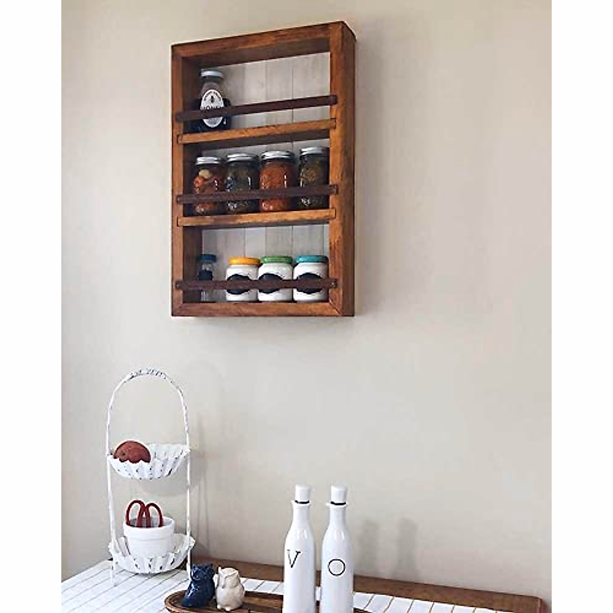 Mansfield Cabinet No. 101 - Solid Wood Spice Rack Cabinet Carbon Grey/Black