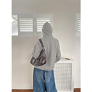 XSHYE Women Grunge Zip Up Hoodies Gothic Punk Long Sleeve Printed Hooded Jackets Y2k 90s Streetwear Oversized Sweatshirts(Star Gray,X-Large)