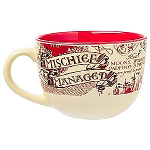 Silver Buffalo Harry Potter The Marauder's Map Mischief Managed Soup Ceramic Mug, 24-Ounce