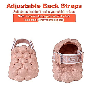 Edmallu Bubble Slides For Kids With Charms - Non-Slip Golfball Slides - Adjustable Bubble Slides With Strap - Soft Massage Bubble Slides - Thick Sole Little Kids Bubble Crocs
