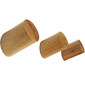TINTON LIFE Creative Solid Wood Design Decorative Wall Mounted Wooden The Bedroom Hall Hanger Coat Hook Hat Hanger (3PCS Natural Column)