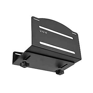VIVO Universal PC Wall Mount, Adjustable Steel Bracket, Computer Case, Open Frame CPU Strap Holder, Black, MOUNT-PC03V