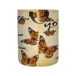 Inspirational Bible Verse Laundry Hamper, Sunflower and Butterfly Laundry Baskets, Large Foldable Laundry Basket, Waterproof Dirty Clothes Hampers for Laundry Toy