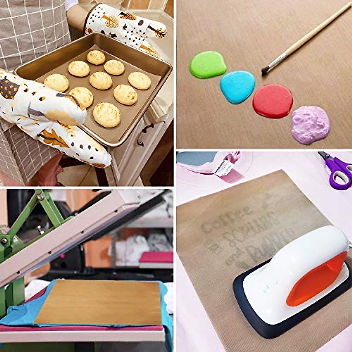 Teflon Sheet for Heat Press Transfer Sheet 18 Pack Non Stick 12"x16" Heat Transfer Paper Heat Resistant Craft Mat