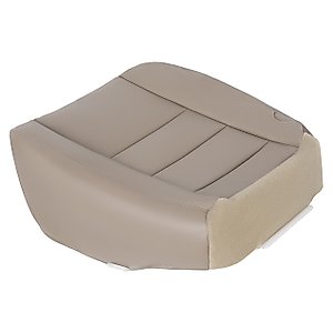 HECASA Driver Side Bottom Seat Cover Artificial Leather Tan Compatible with 2002 2003 2004 Ford Excursion Limited 4 Door