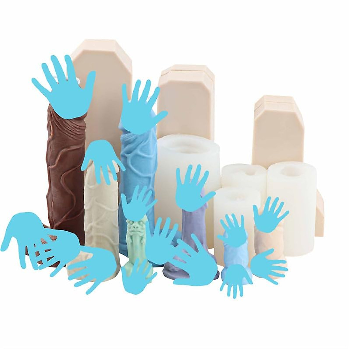 TOPYS Human Organ Body Silicone Resin Mold, Penis Candle Mold, Funny Arts Crafts Shape Figure 3D Mould, Naked Clay Soap Mould for Resin Plaster (S)