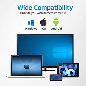 LTC SS-503 TWS Wireless Earbuds, Bluetooth 5.1 in-Ear Earphones with Wireless Charging Case IPX4 Waterproof, Built-in Mic RGB Stereo Headphones for Sport, Gaming, Black