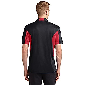 SPORT-TEK Side Blocked Micropique Sport-Wick Polo F20 Black/True Red