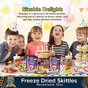 10 oz Freeze Dried Skittles Resealable Skittles Bag Crunchy Skittles Amplified Fruity Burst Freeze-Dried Candy Skittles Mix-ins Fruity Burst Candy Skittles Treats Dried Skittles (3 Pack)