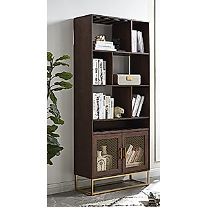 Home Source Contemporary Home Bar Shelf Walnut