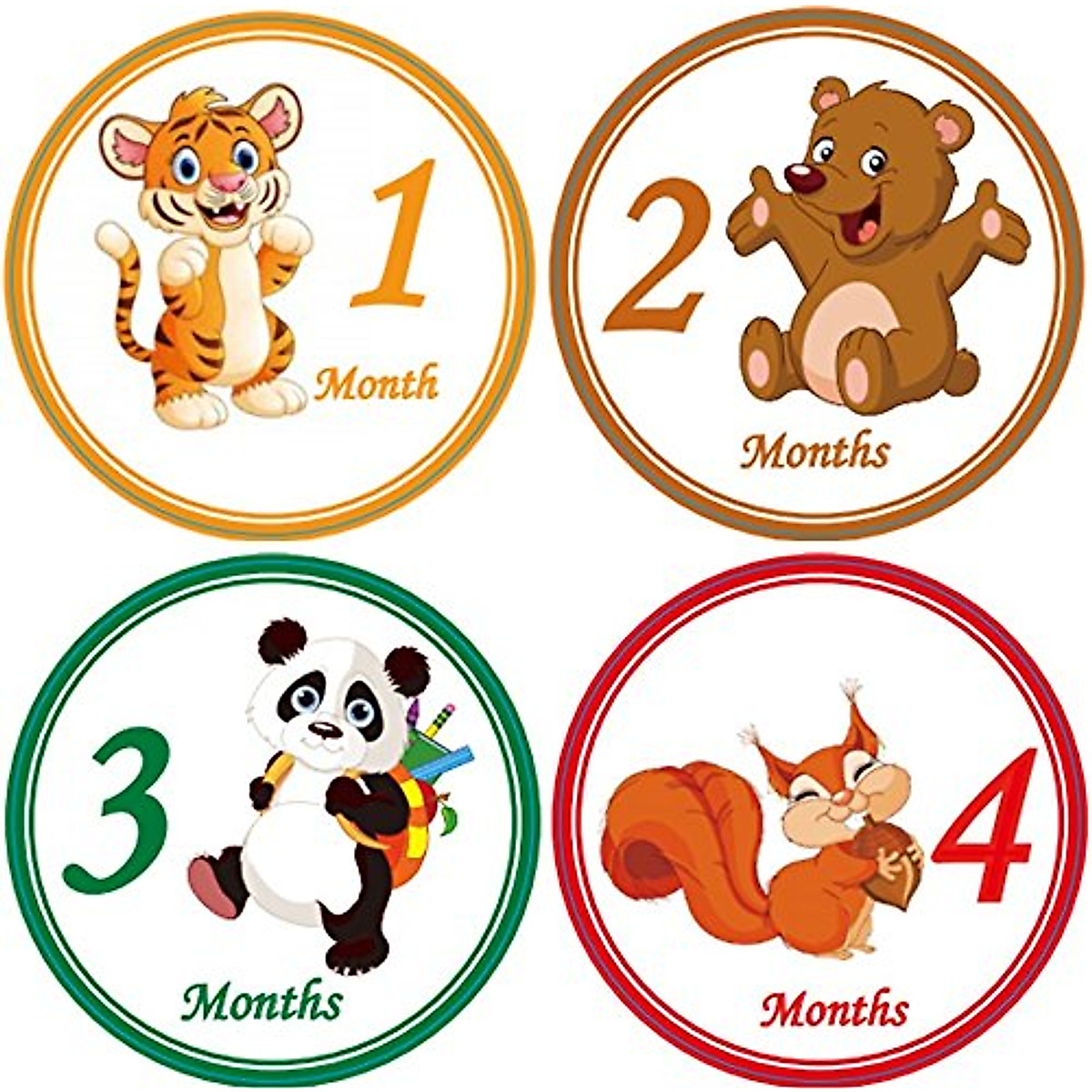Baby Monthly Stickers 28 - First Year Stickers for Infant - Belly Stickers Boy Girl - Mount to Mount Birthday and all Hollidays - 4 inch diameter