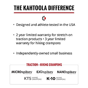 Kahtoola EXOspikes Footwear Traction for Winter Hiking & Running in Snow, Ice & Rocky Terrain - Blue - Large