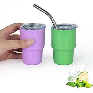 6 ColorsMini Tumbler Shot Glass,Mini Tumbler Shot Glass With Straw,Thermos Travel Coffee Mug,Tumbler Shot Glasses,Travel Mug For Hot And Cold Beverages