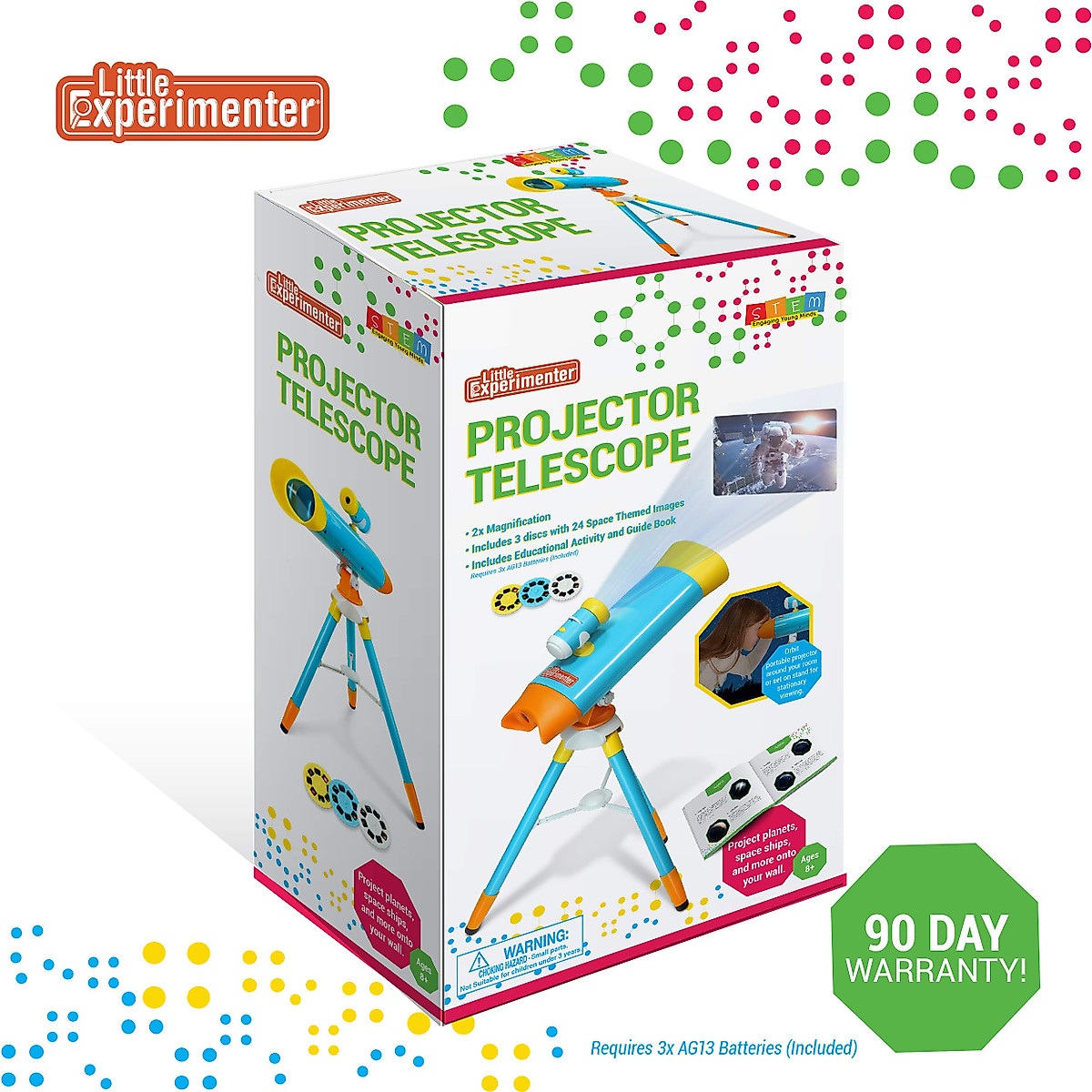 Telescope for Kids, Children's Telescopes & Projector, 24 Space Images & Educational Insights Book Included, Great STEM Activity Science Toys, Learning Gifts for Boys & Girls Ages 3 4 5 6-12 Year Old