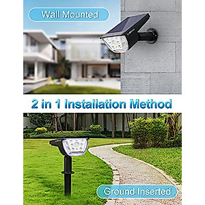 Solar Spotlights Outdoor [10 Pack/3 Lighting Modes], LiBlins Solar Light Outdoor IP67 Waterproof, Wireless Solar Landscape Spotlights, Wall & Ground Mounted for Yard Patio Pool Walkway Tree Decoration