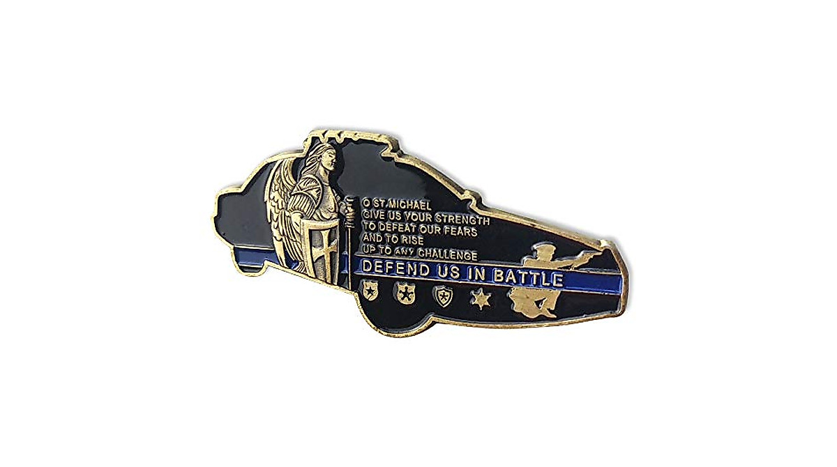 Saint Michael Police Car Challenge Coin - Honor & Defend