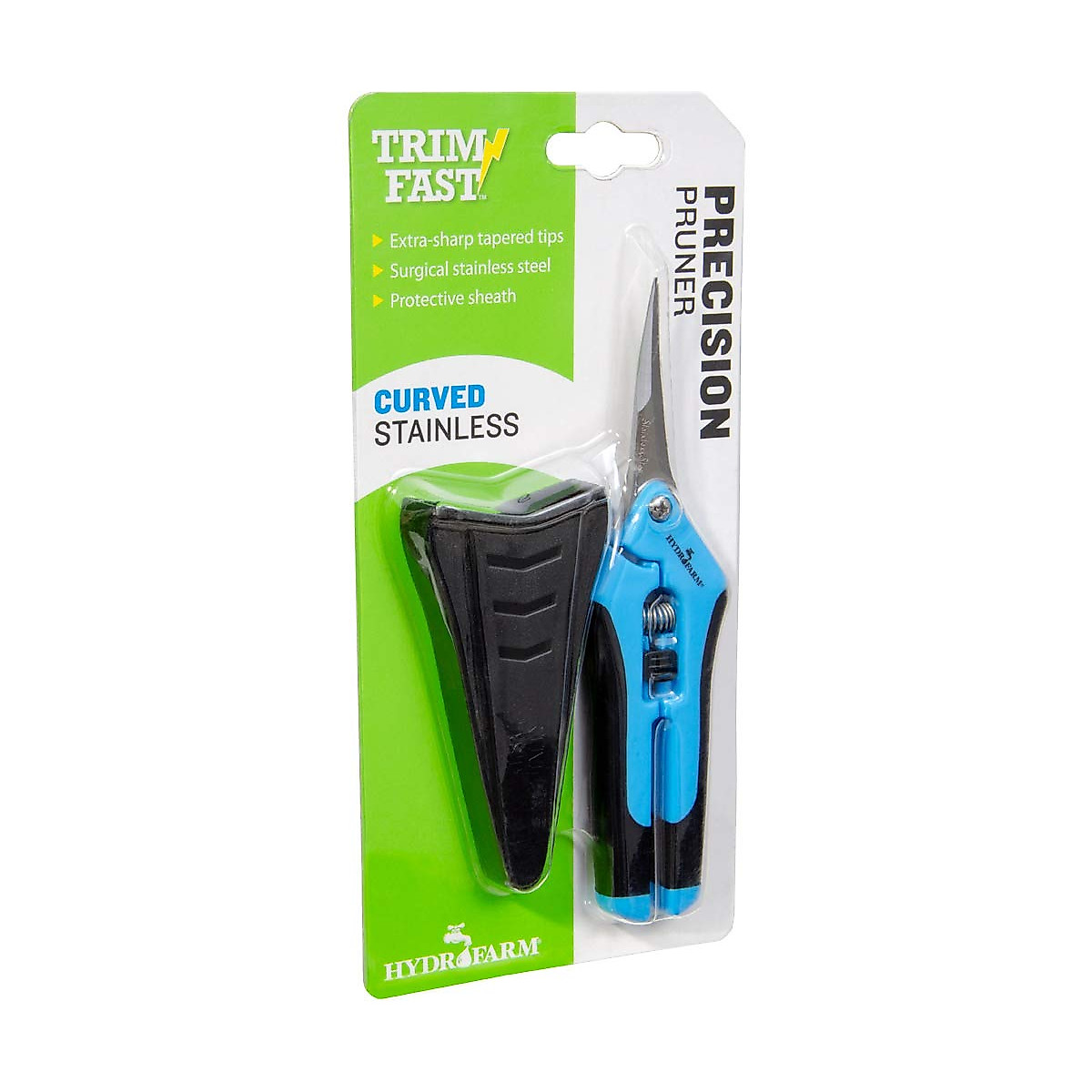 Hydrofarm HGPP400C Precision Curved Blade Pruners, 1-Pack, Blue