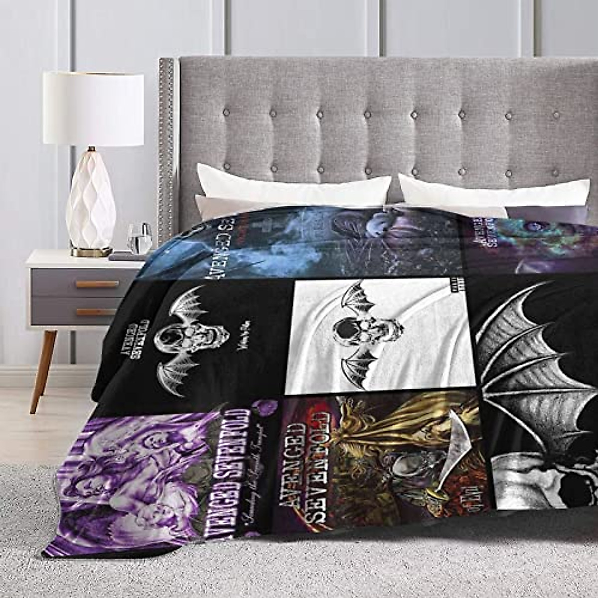 Heavy Metal Avenged Music Sevenfold Blanket Throw, Ultra-Soft Fleece Flannel Blanket Lightweight Throw Blankets for Couch Sofa Living Room for Kids Adults 80"X60"