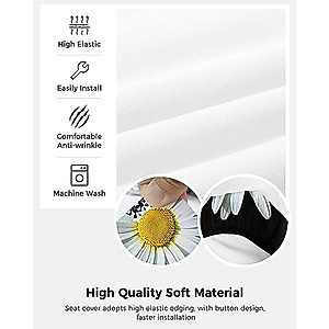 Big buy store Office Chair Cover Daisy Flower Desk Chair Cover, Protective Stretchable Universal Computer Chair Covers, Butterfly White Blooms Decorative Stretch Rotating Gaming Chair Slipcovers