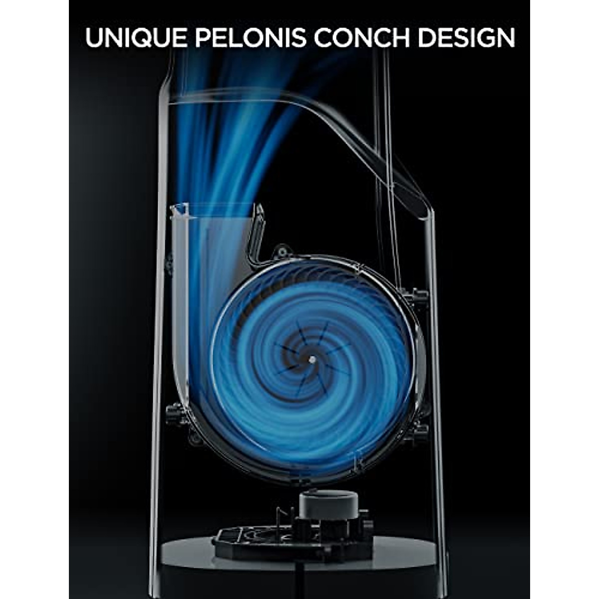 PELONIS Bladeless Tower Fan with 26-33ft Powerful Airflow, Alexa and Google Compatible, 6-Speed Settings, Quiet DC Motor, 120° Oscillation, 7-Hour Timer - Ideal for for Bedroom Home Office Use,White