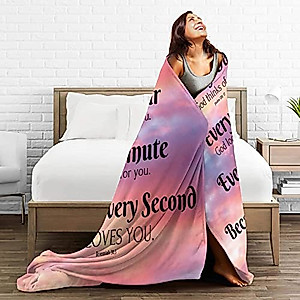Menghao Bible Blanket Christian Gifts for Women, Religious Blanket with Inspirational Verse Thoughts and Prayers-Scripture Blanket Catholic Gifts Birthday Gifts Spiritual Gifts for Women 60"X 80"