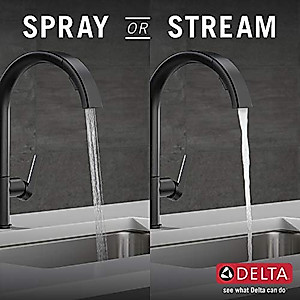 Delta Faucet Keele Matte Black Kitchen Faucet Black, Kitchen Faucets with Pull Down Sprayer, Kitchen Sink Faucet, Faucet for Kitchen Sink, Magnetic Docking Spray Head, Matte Black 19824LF-BL