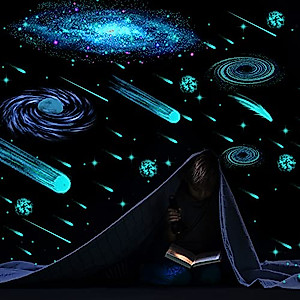 Glow in The Dark Stars for Ceiling Wall Stickers Galaxy Star Stickers Glow in The Dark Self-Adhesive Glow in The Dark Wall Stickers Removable Glow in Dark Decals for Kid Nursery (Classic Style)