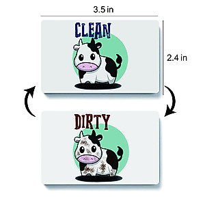 YouFangworkshop Funny Cute Cow Clean Dirty Dishwasher Magnet, Double Sided Strong Kitchen Flip Indicator, Reversible Refrigerator Dish Washer Laundry Room Accessories Decor Magnet