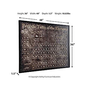 Signature Design by Ashley Marja Vintage Framed Perodic Table Canvas Wall Art, 48 x 36, Black