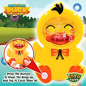 YoYa Toys Aqua Rings Duck Handheld Game for Kids - Retro Toys and Nostalgic Car Activities for Kids - Portable Road Trip Toys and Calming Travel Games - Great Duck Toys Gift and Party Favors