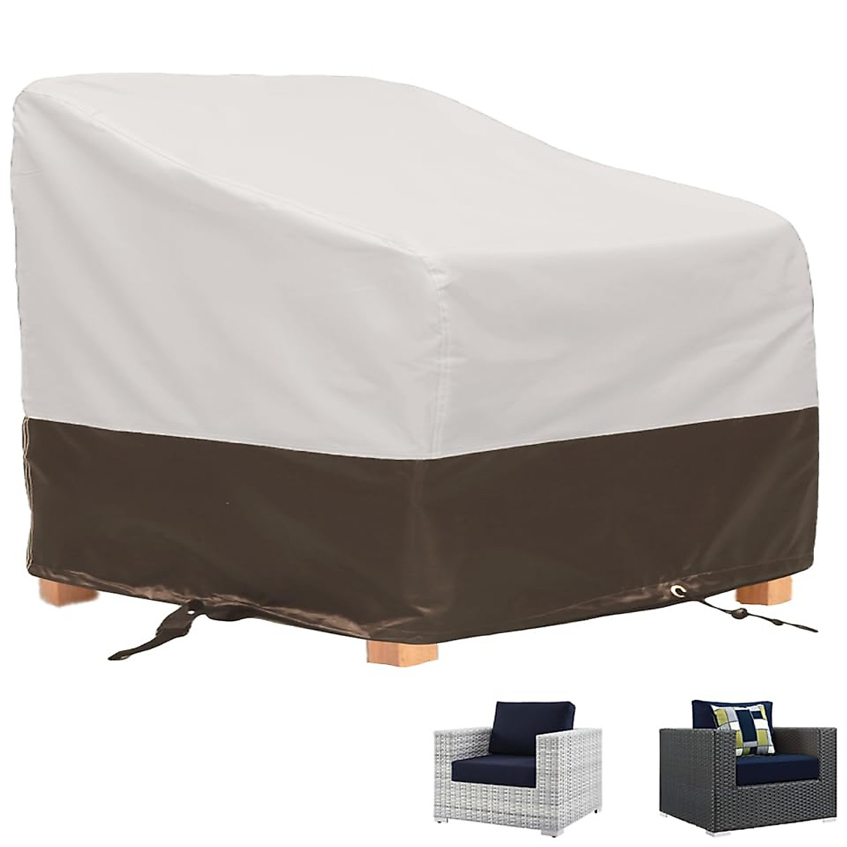 40D x 40W x 35H UV-proof Waterproof Furniture Patio Cover 520D beige brown two tone 40x40x35 breathable dust proof sofa table chair storage bar high chair color black sectional armless 40 40 35 inches