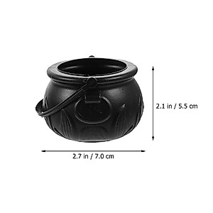 LUOZZY 24pcs Mini Candy Cauldron Kettles Halloween Candy Bucket with Handle Halloween Party Decoration