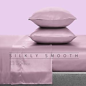 Cobedzy Purple Satin Pillowcase for Hair and Skin, Cooling 20x54 Body Pillowcase Soft Pillow Case Body Size Silky Body Pillow Cover with Envelope Closure