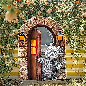 Lovely Courtyard Dragon Sculpture, Outdoor Window Dragon Statue, Dragon Garden Statues, Resin Garden Dragon Statue, Outdoor Dragon Ornaments, Outdoor Garden Dragon Decor Statue