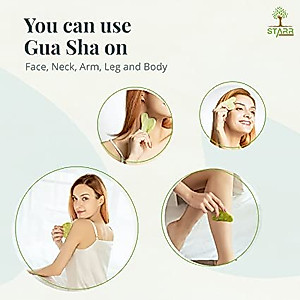 b pure Jade Facial Massage Asian Gua Sha Beauty Tool - Toning, Massage, Wrinkles
