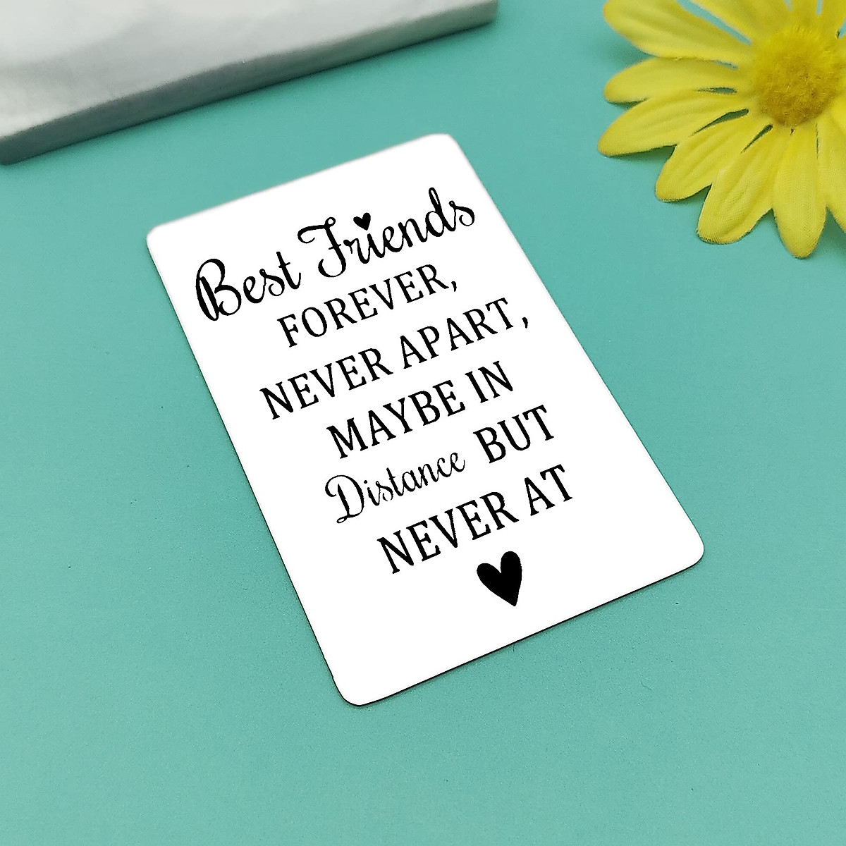 Best Friend Gift Engraved Wallet Insert Card Friendship Gifts Long Distance Relationship Gifts for Sisters Besties Metal Wallet Insert Card for Coworker Graduation Christmas Birthday Gifts
