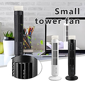 Ongmies Tower Fan Cooling Standing Fan for Bedroom Home, Personal Portable Mini Small USB Fans, Electric Quiet Bladeless Desk Table Fan, Vertical Air Conditioner, 2 Mode Air Cooler (Black)