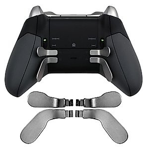 2 Pair Metal Stainless Steel Paddles Hair Trigger Locks Parts for Xbox One Elite Controller (Silver)