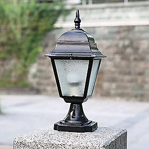 MODEBHD Continental Outdoor Table Lamp Column Lamp Tradition Victoria Antique Garden Lawn Floor Lamp Patio Villa Street Post Light Waterproof Outdoor Glass Light E27 Decoration Bollard Lamps