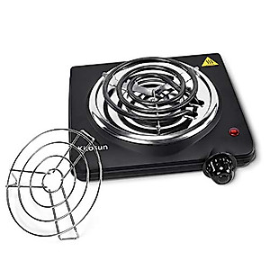 Electric Coals Burner Multipurpose Charcoal Burner ETL Approved Single Hot Plate 1000W Charcoal Starter with Adjustable Temperature Control Stainless Steel Cooktop Countertop for Camping&Cooking