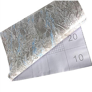 Taamall Simplemuji Gray Blue Marble Grain Granite Wooden Grain Effect Countertops Gloss Paper Vinyl Film 17.7inch by 79inch