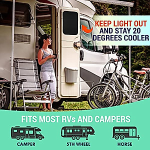LATCH.IT RV Window Shade V2.0 | 16 x 24.75“ Blackout RV Door Window Shade | Total Blackout Fabric | RV Window Coverings | Instant Cooling and UV Protection | RV Door Shade for Camper Windows!