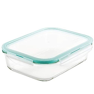 LocknLock Purely Better Glass Food Storage Container with Lid, Rectangle-51 oz, Clear