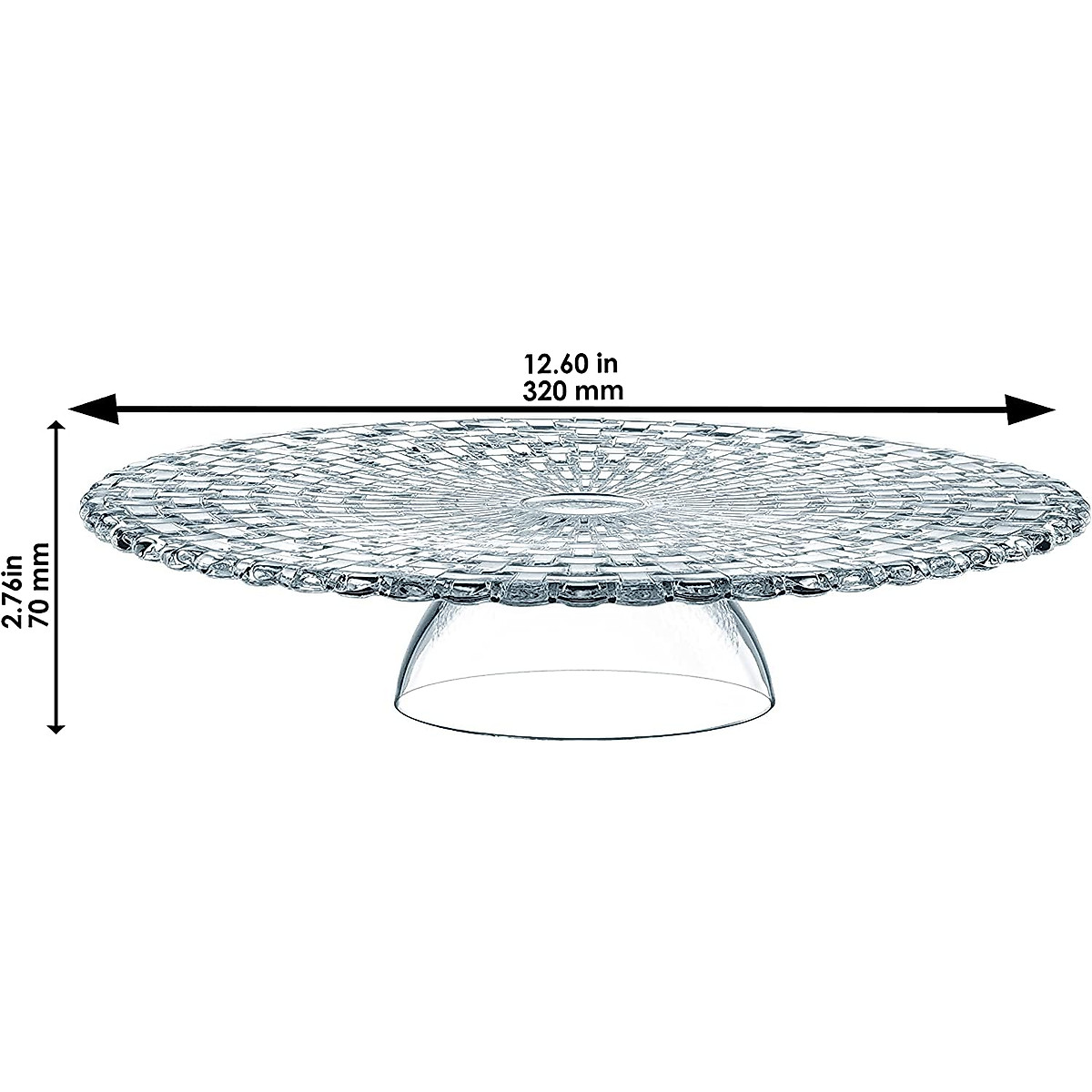 Nachtmann Bossa Nova Collection Crystal glass Chip & Dip/Cake Plate with Dome, use as a Cake Stand, or Serving Platter with Attached Bowl, clear glass Round, 12.5-Inch, Dishwasher Safe