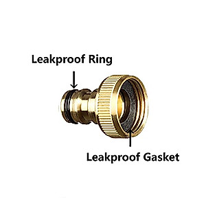KECOFLY Garden Hose Quick Connect Solid Brass Quick Connector Male and Female Garden Hose Fitting Easy Connect Water Hose Connectors 3/4 inch GHT (2 Sets)