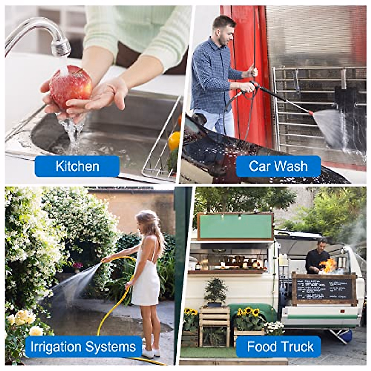 DC HOUSE 42-Series Brushless Motor Water Transfer Pump 110V 5.5GPM 55PSI, RV Water Pump 110 Volt Support Continuous Operation include 3/4" Garden Hose Adapters for Kitchen Bathroom RV Yacht