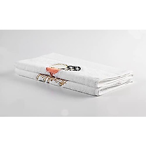 Quera 2 Pack of Fall Thanksgiving Hand Towels 100% Cotton Pumpkin Premium Luxury Decorative Bathroom Decorative Plate Set Dry, Clean, Cook, Autumn 13.7 "x 29.5", White